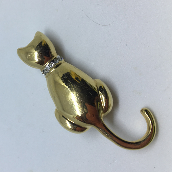 Carolee | Jewelry | Vintage Signed Carolee Cat Pin Brooch Discontinued ...